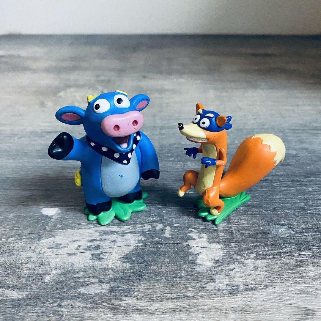 Vintage Dora the Explorer Swiper and Benny Bull Figures Cake Toppers - Etsy