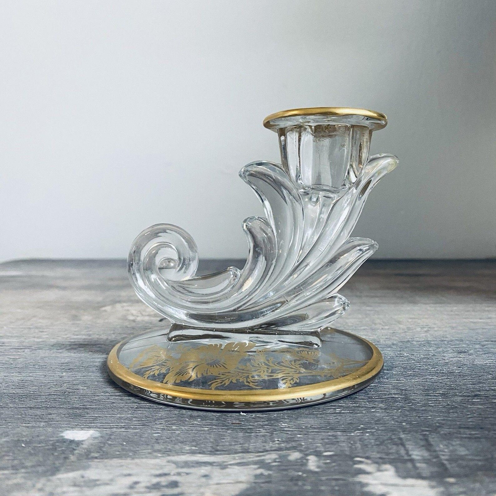 Vintage Fostoria Baroque Crystal Candle Holders Flanders Poppy 22 K ...