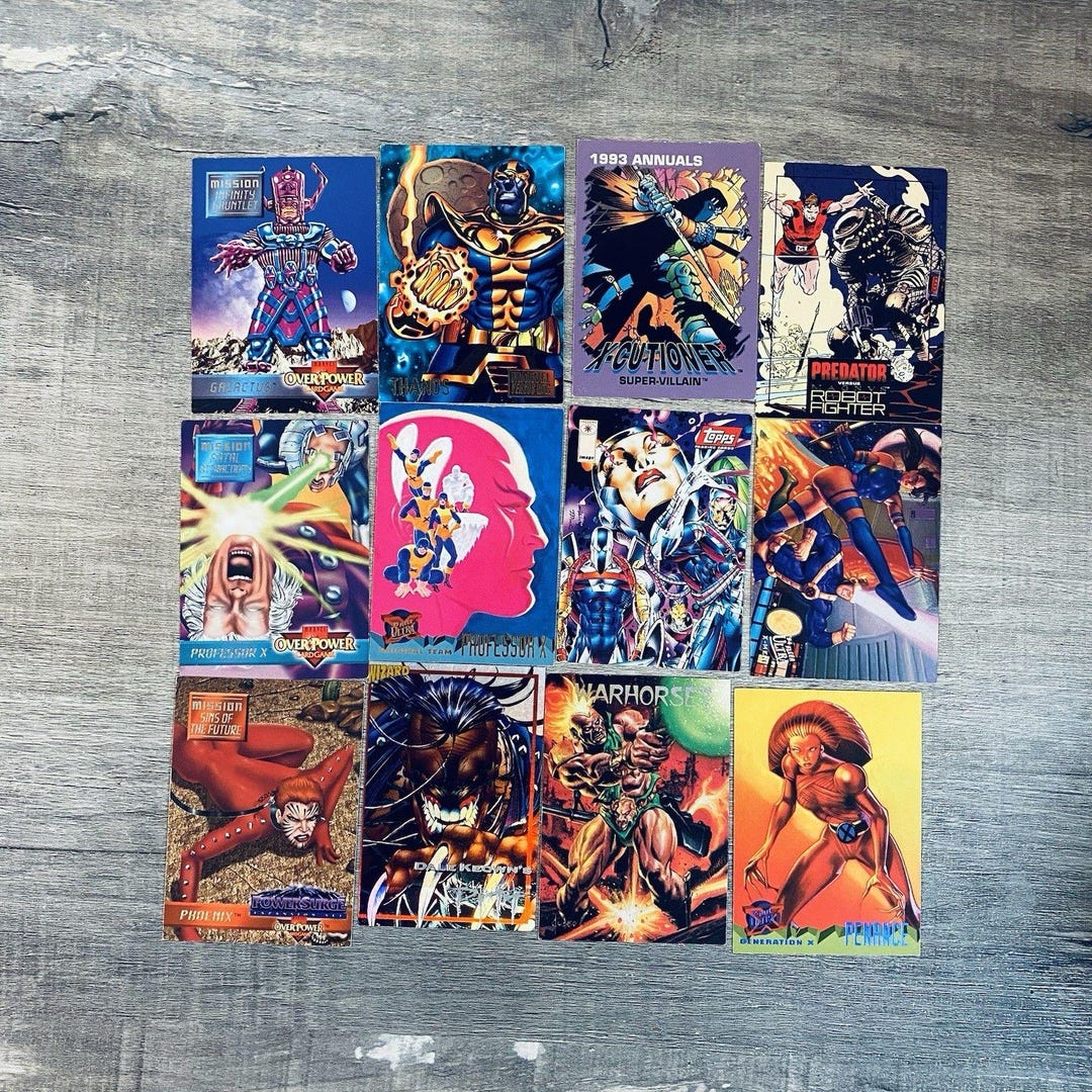 12 Assorted Vintage Comic Marvel X-men Wizard Tops Cards - Etsy