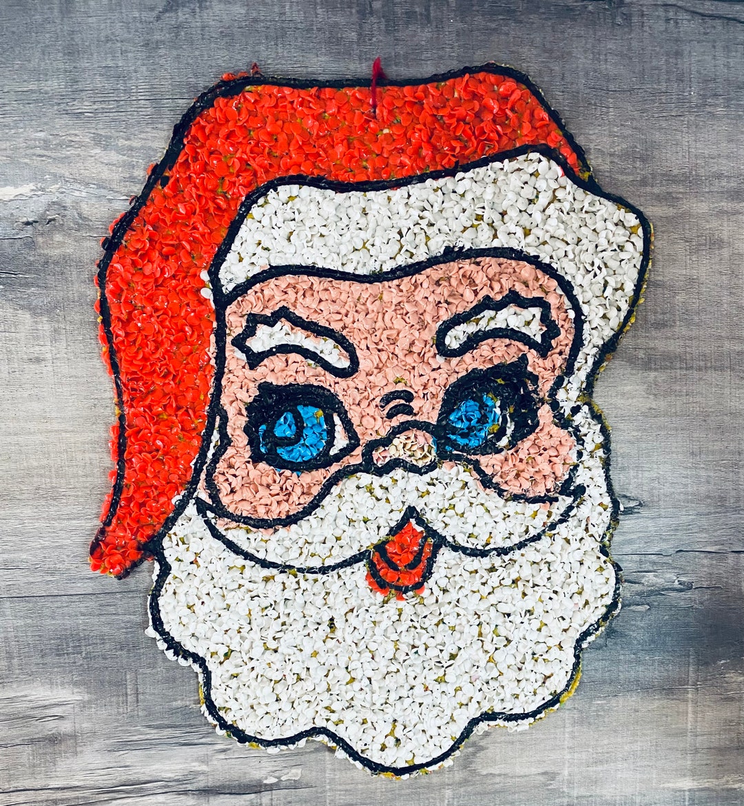 1960s Vintage Popcorn Santa Claus Head Christmas Decoration 16 X 15 - Etsy