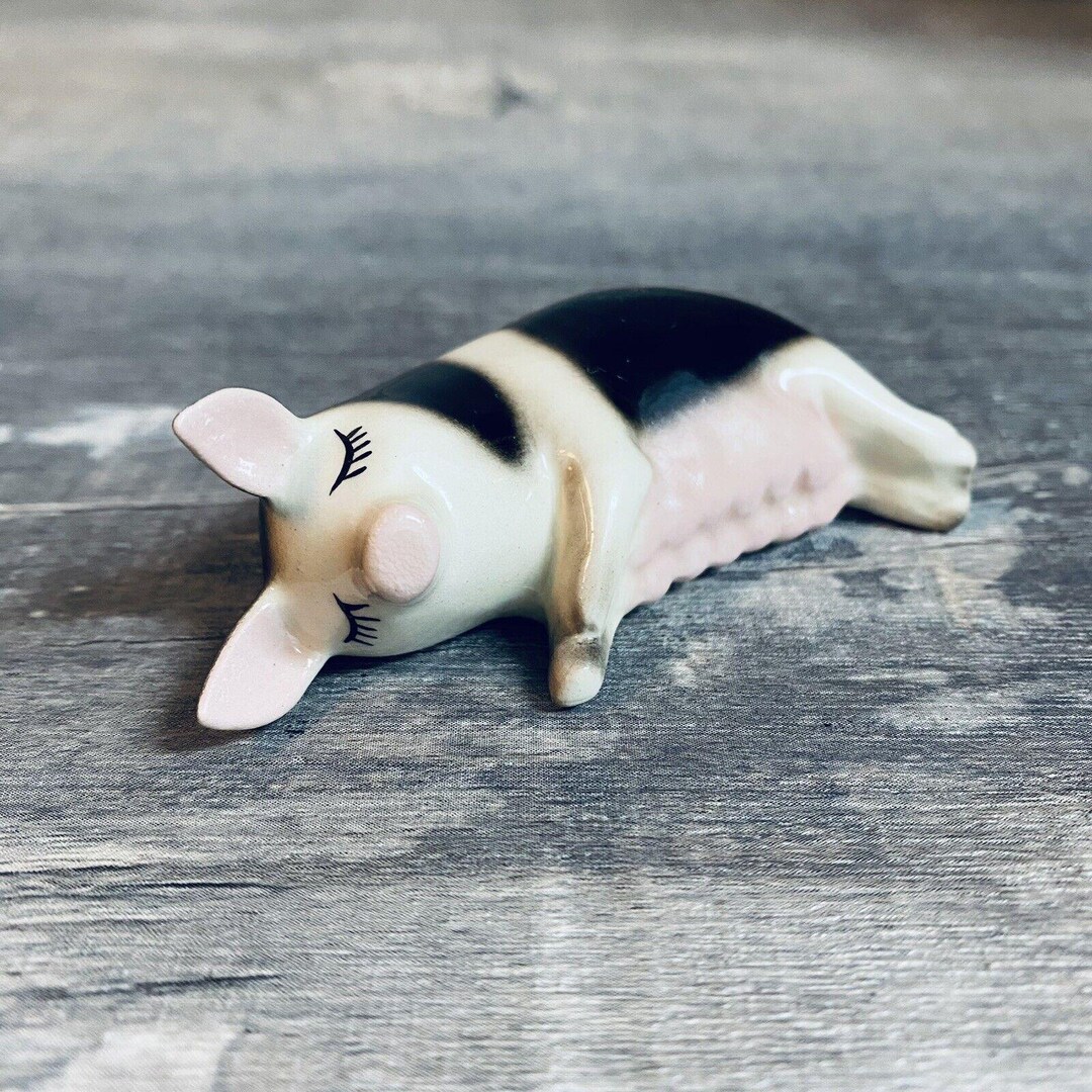 Vintage Hagen-renaker Moma Pig Sleeping Porcelain Figurine - Etsy