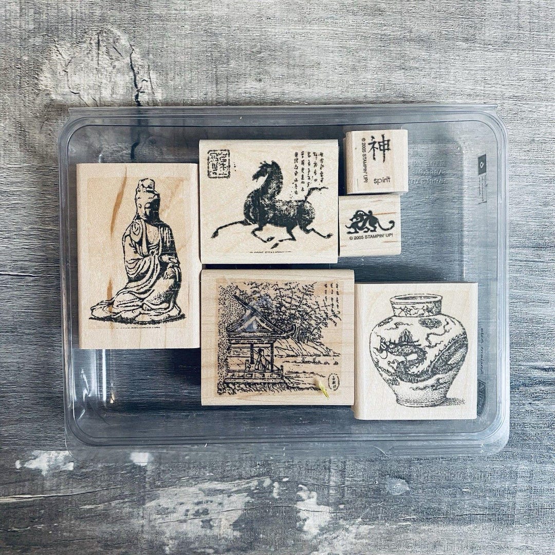 Vintage Stampin up Ancient Asia 6 Pc Wood Mounted Stamp Set 2005 - Etsy
