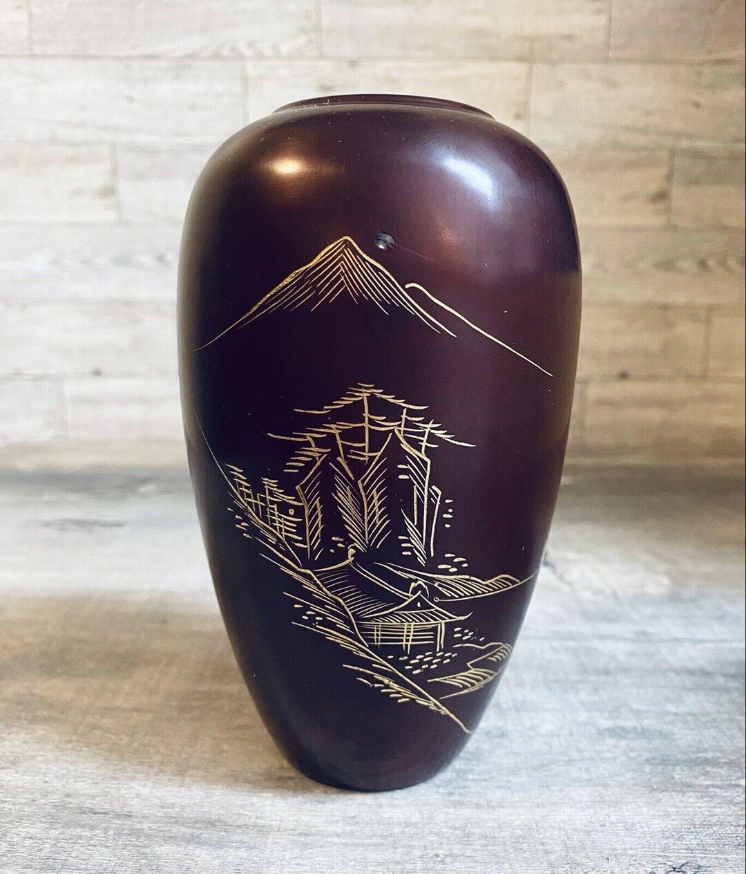 Small 5.5 Antique Japanese Melamine Lacquerware Burgundy Vase - Etsy