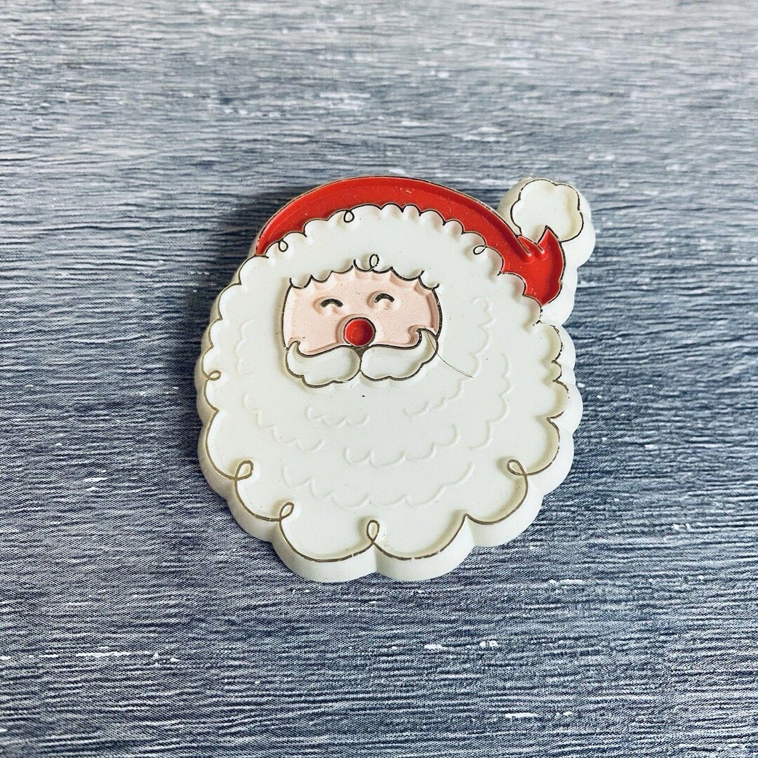 Hallmark PIN Christmas Vintage SANTA CLAUS Face Gold Trim 1979 Brooch ...