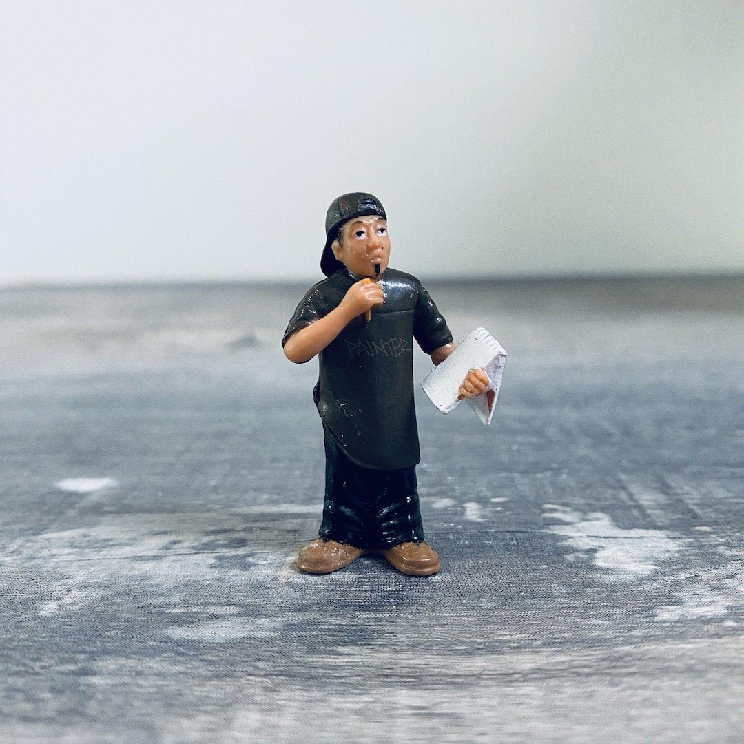 Homies Series 7 Painter Artist Figurine Lil Homies 1:32 Scale Holding ...