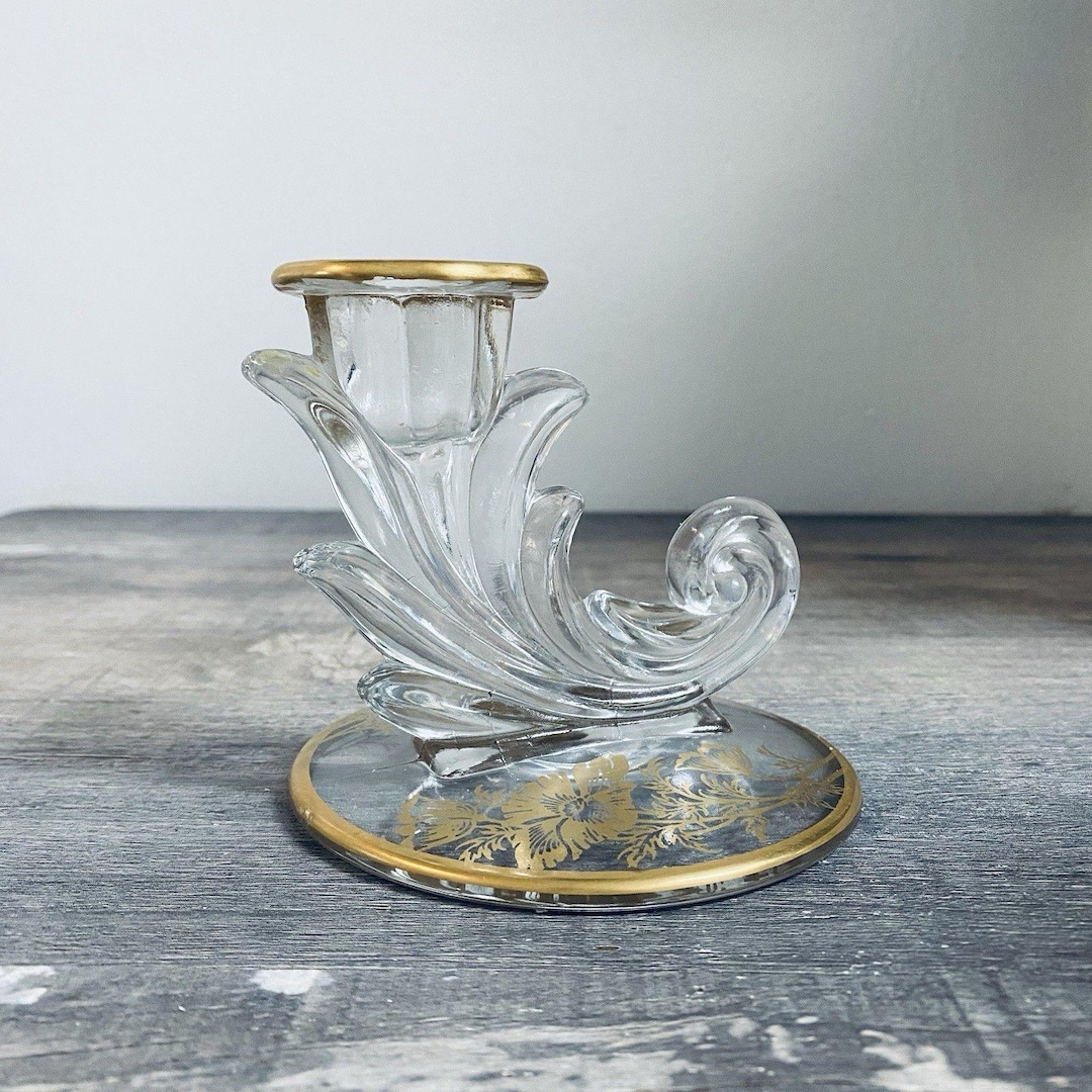 Vintage Fostoria Baroque Crystal Candle Holders Flanders Poppy 22 K ...
