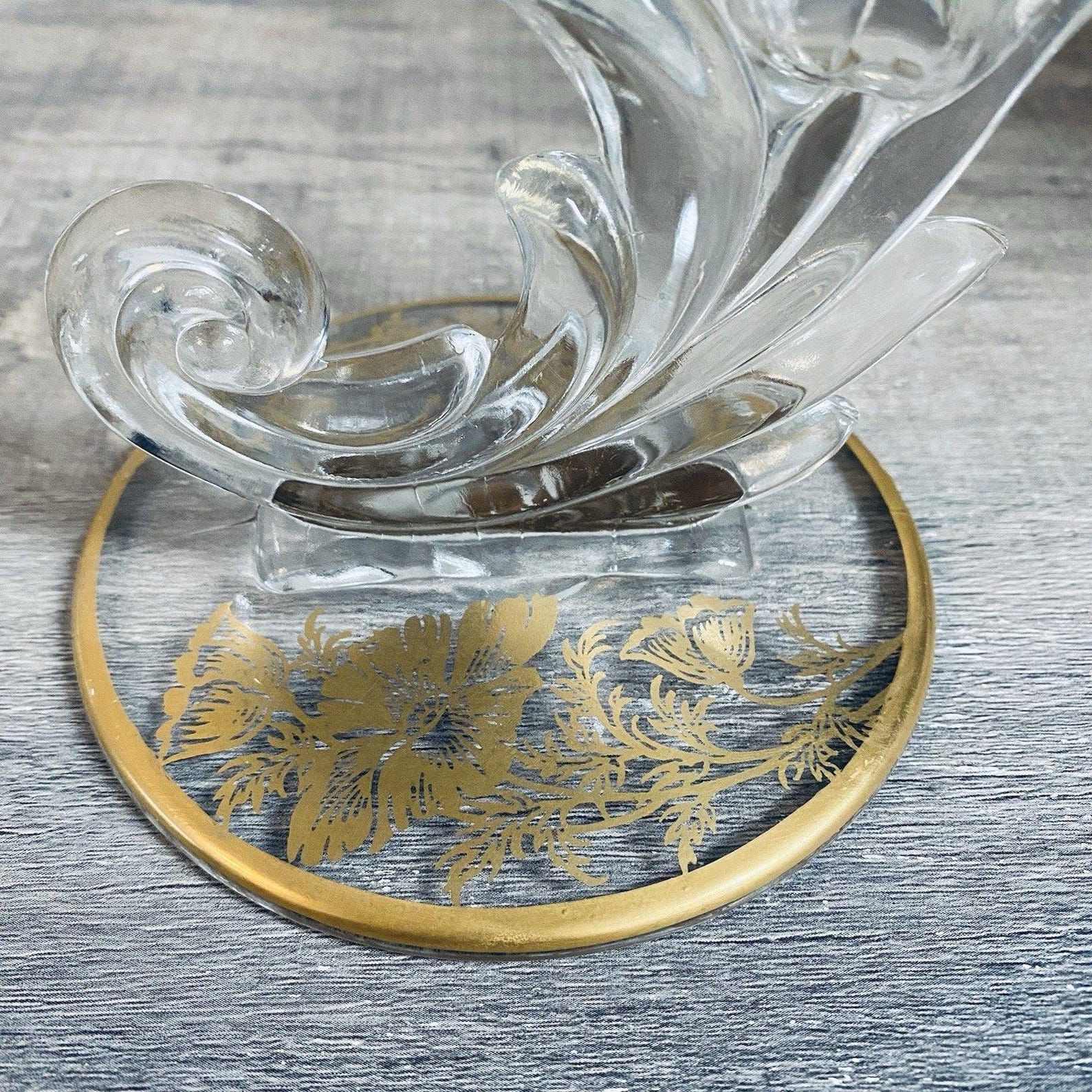 Vintage Fostoria Baroque Crystal Candle Holders Flanders Poppy 22 K ...