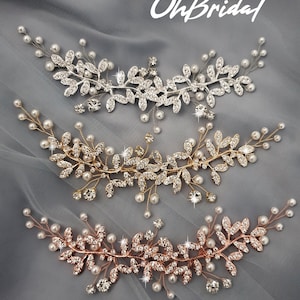 Boho Bridal Back Headpiece Bridal Halo Boho Wedding Pearl Headband ...