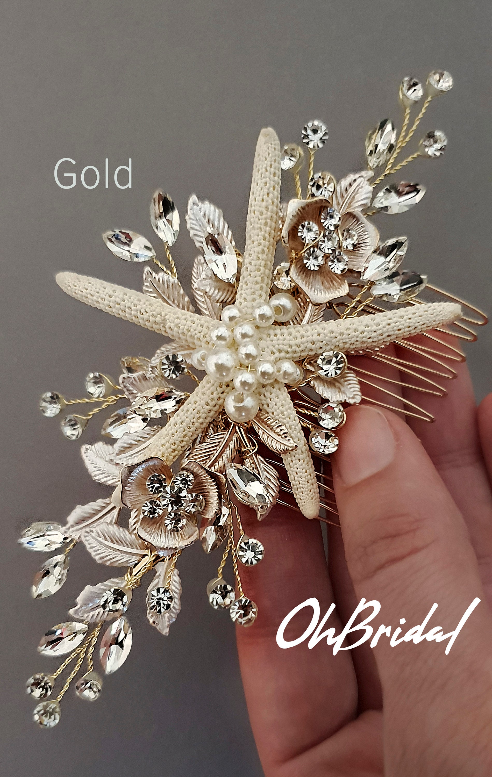 Starfish Hair Comb Starfish Bridal Hair Clip Beach Wedding | Etsy Canada