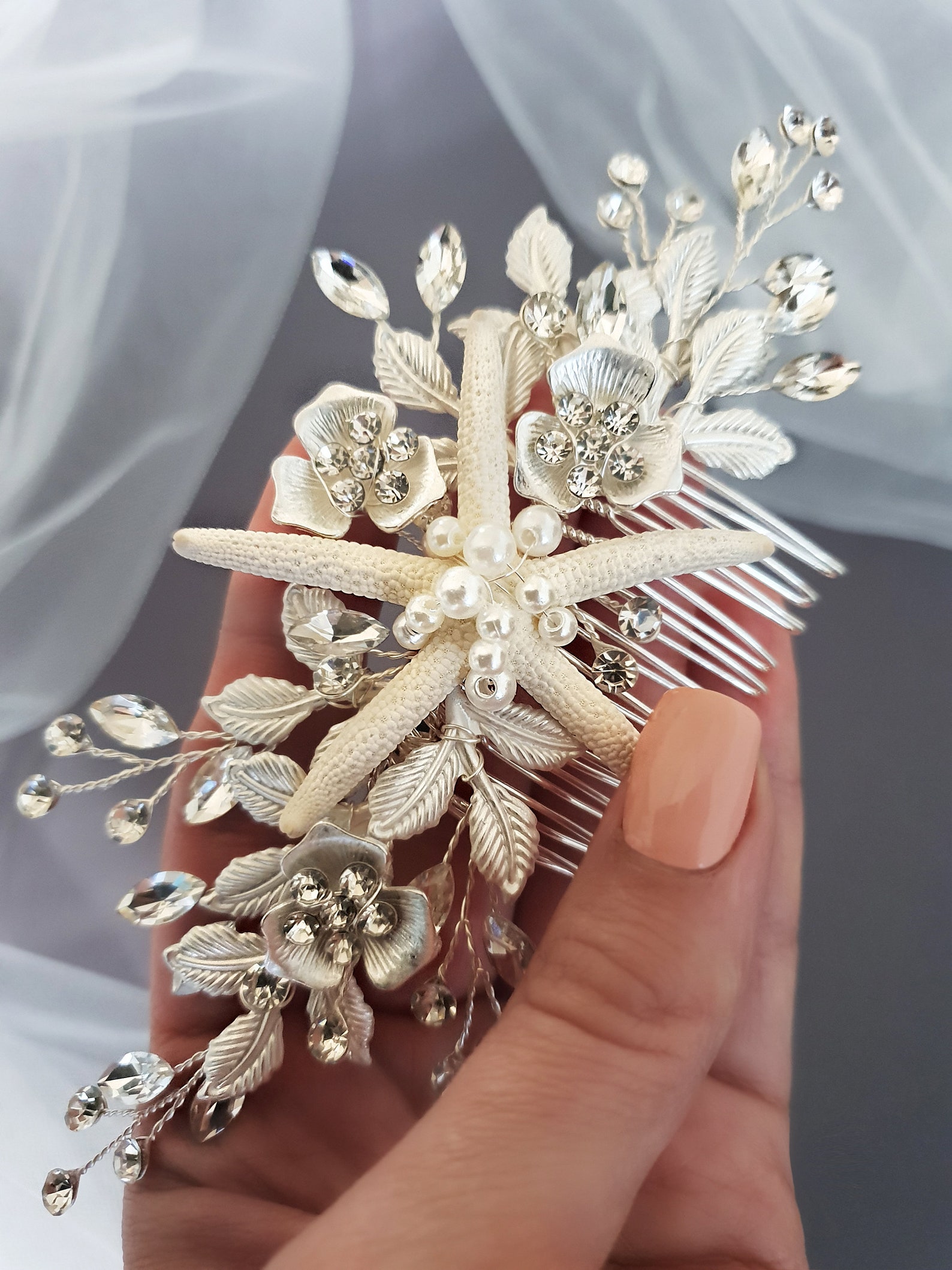 Starfish Hair Comb Starfish Bridal Hair Clip Beach Wedding | Etsy Canada