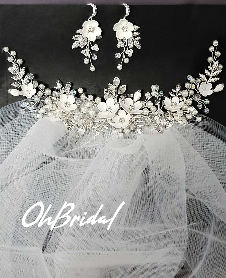 Wedding Veil Comb Pearl Hair Comb Hair Vine Wedding Veil and | Etsy