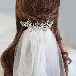 Boho Bridal Back Headpiece Bridal Halo Boho Wedding Pearl Headband ...