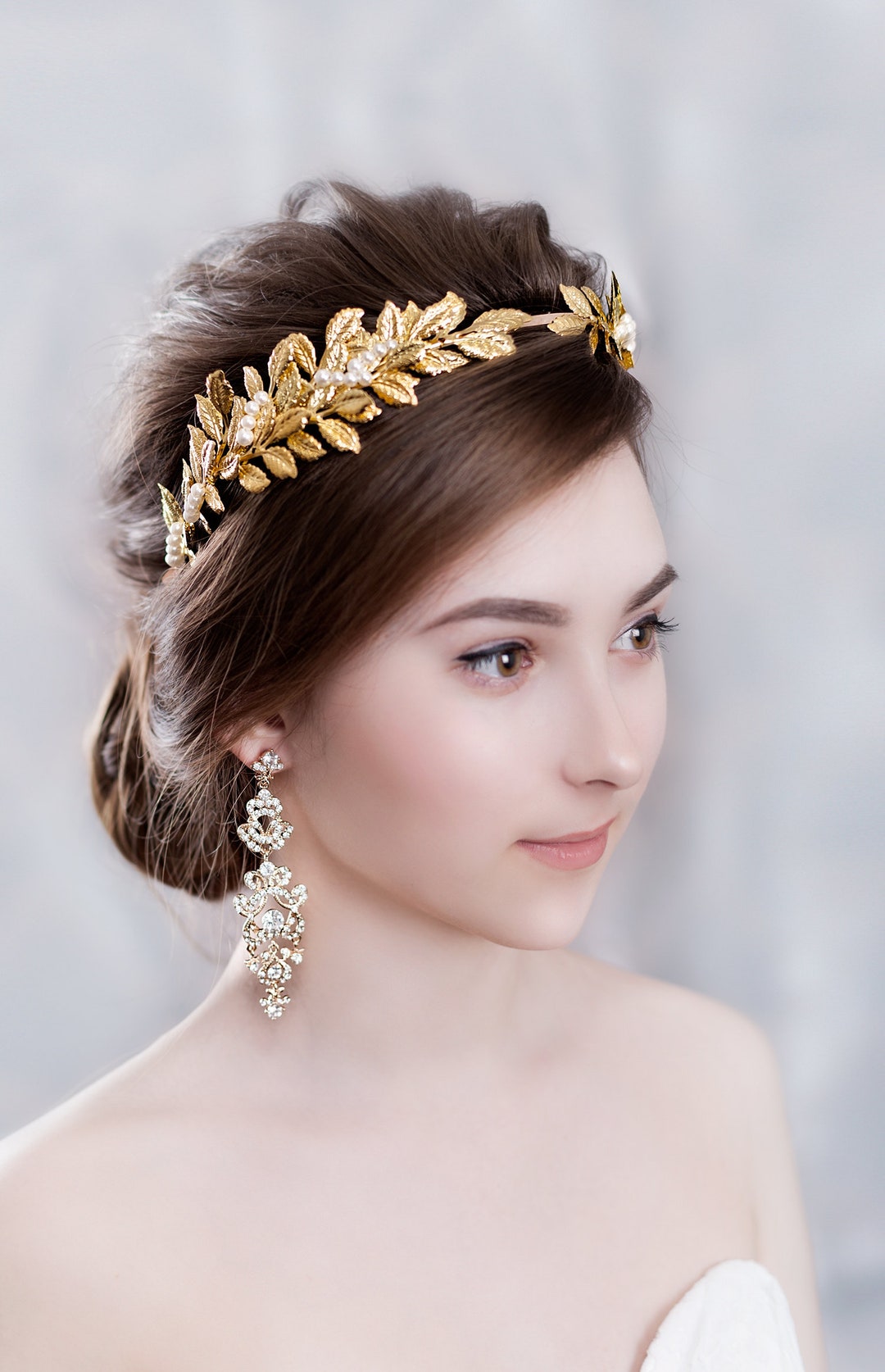 Bridal Tiara Wedding Crown Leaf Headband Silver Tiara Bridal Leaf Crown ...