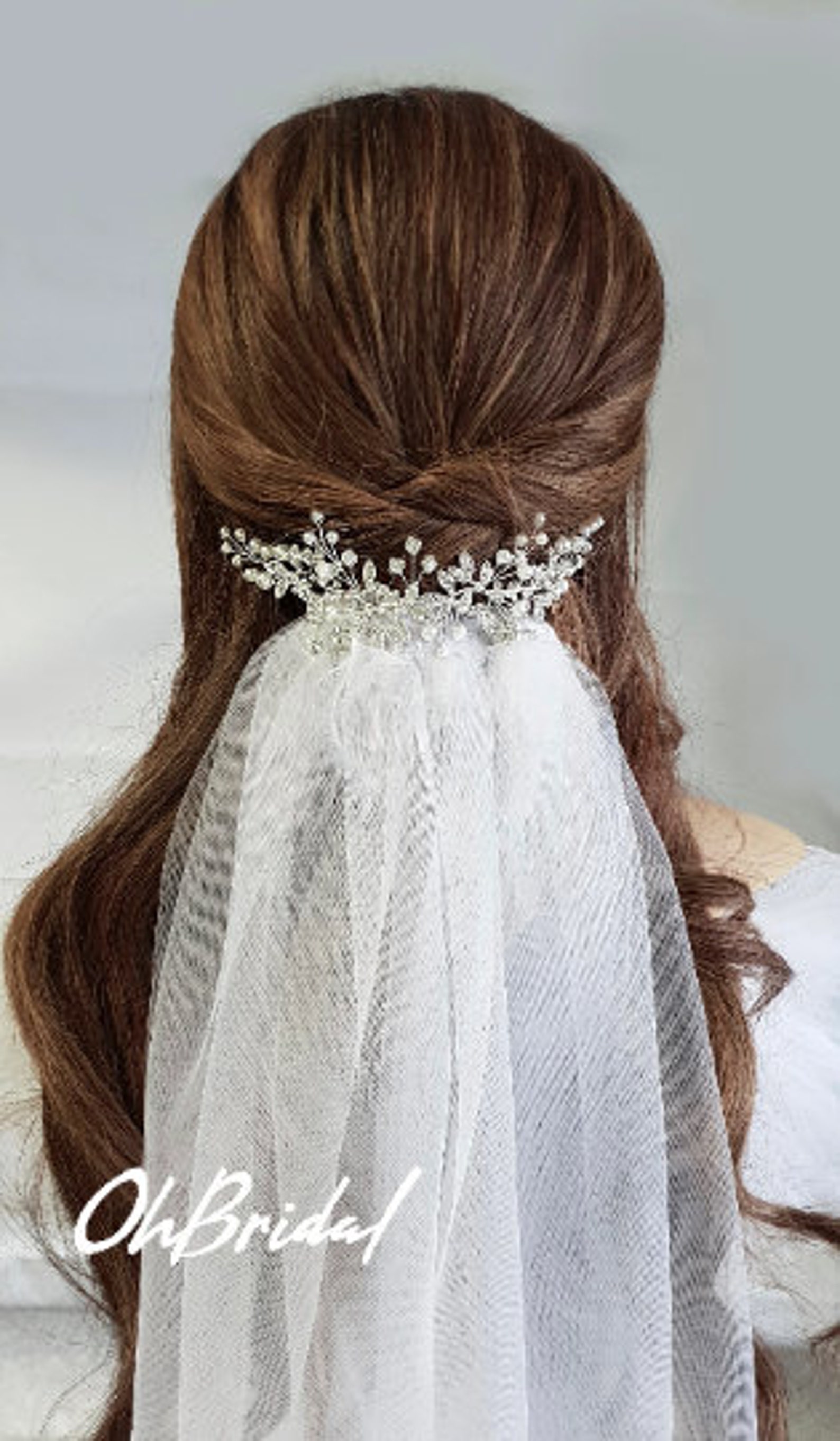 Boho Bridal Back Headpiece Bridal Halo Boho Wedding Pearl - Etsy Canada