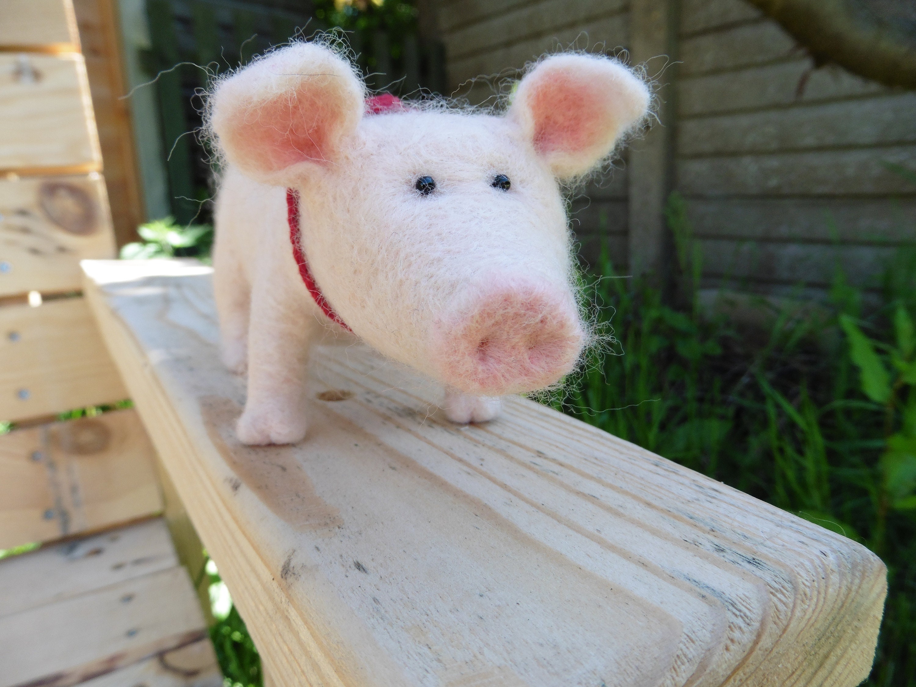 Needle Felted Pig Miniature Wool Animal Figurine - Etsy