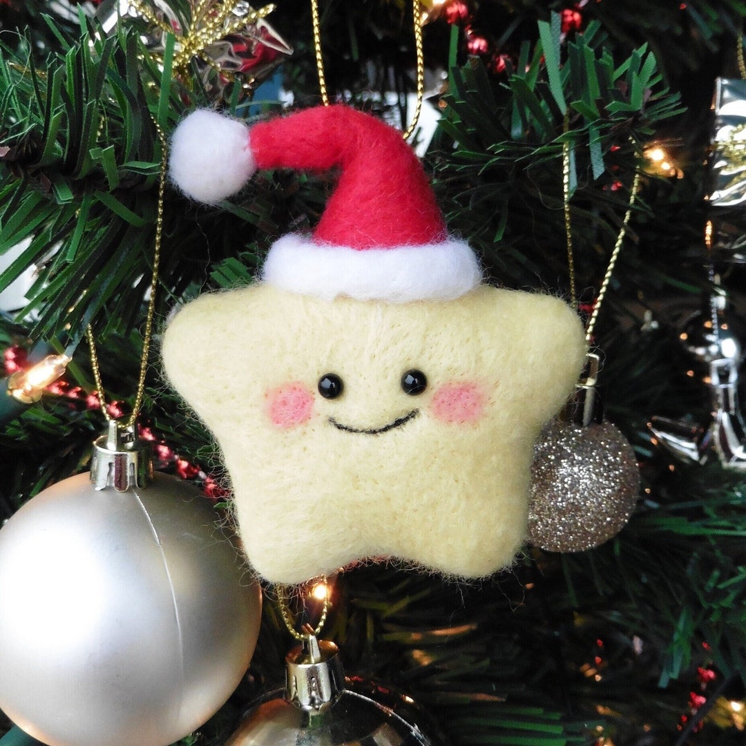 Needle Felted Star Christmas Tree Decoration. - Etsy