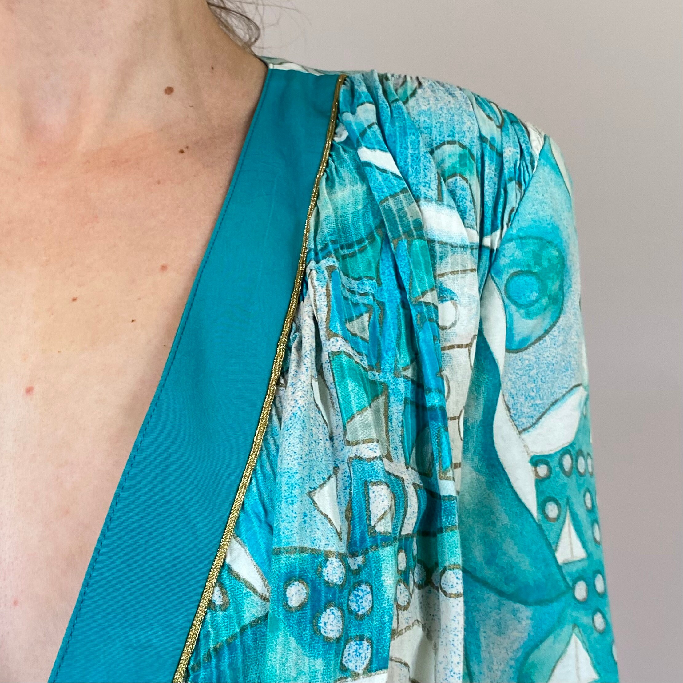 80s Bolero Jacket Teal Gold Jacket Vintage Lightweight Jacket 80s ...