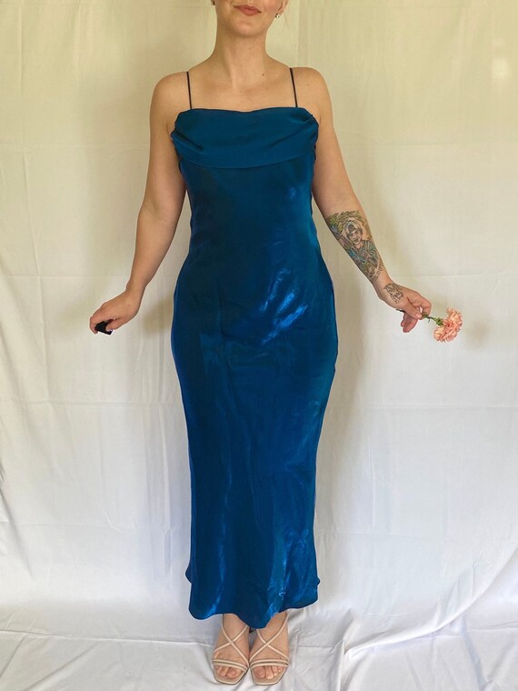 Y2K Prom Dress Vintage Blue Prom Dress Iridescent Blu… - Gem
