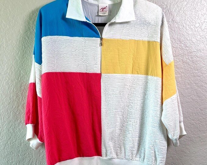 80s Colorblock Jacket 80s Windbreaker Jacket Vintage Colorblock Jacket ...