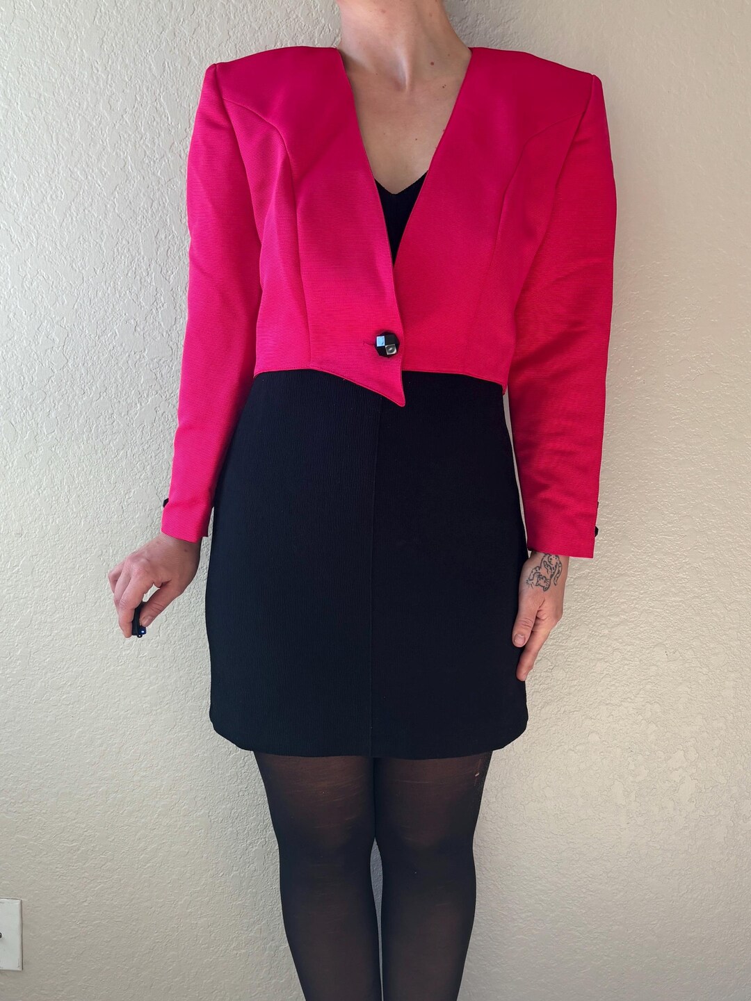 80s Hot Pink Bolero Jacket Vintage Bolero 80s Caron Petite 80s Fran ...