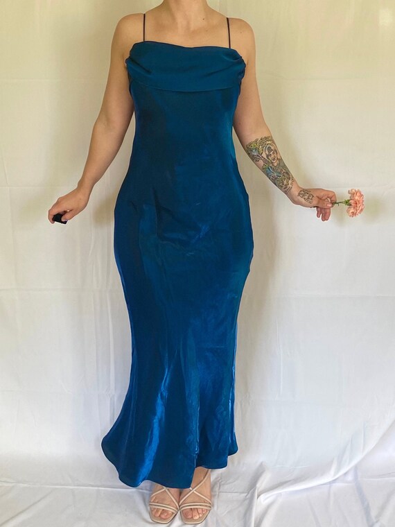 Y2K Prom Dress Vintage Blue Prom Dress Iridescent Blu… - Gem