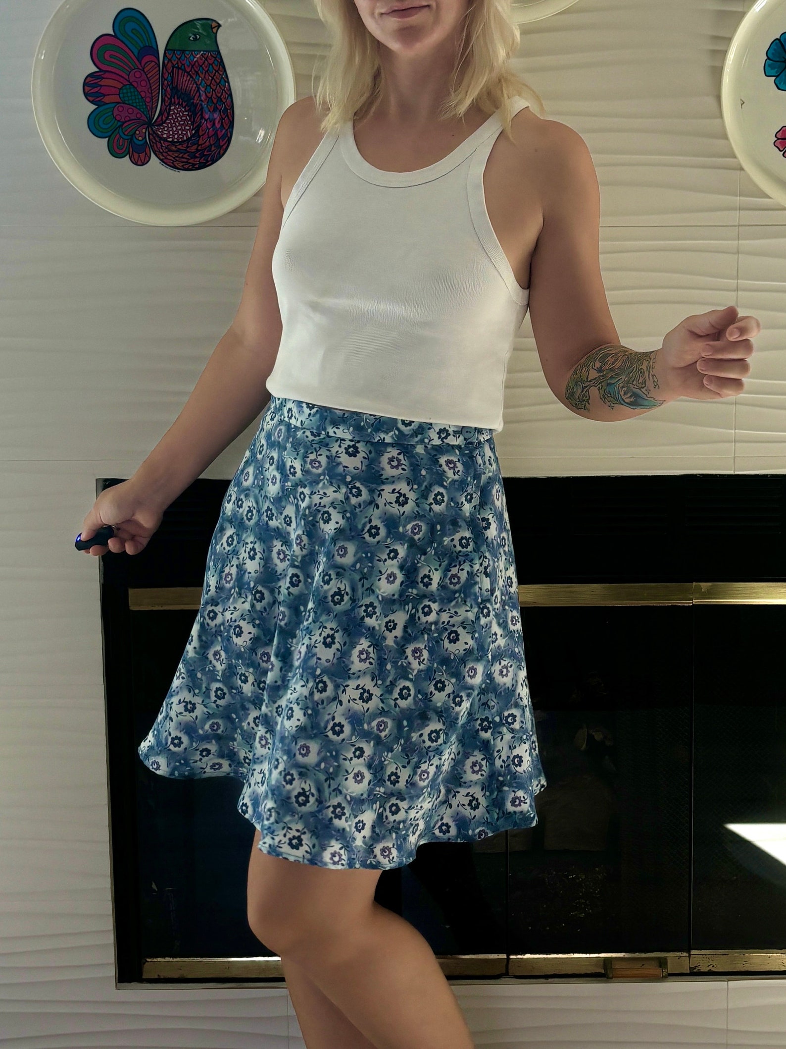 90s Floral Mini Skirt Vintage All That Jazz Mini Skirt Vintage Blue ...