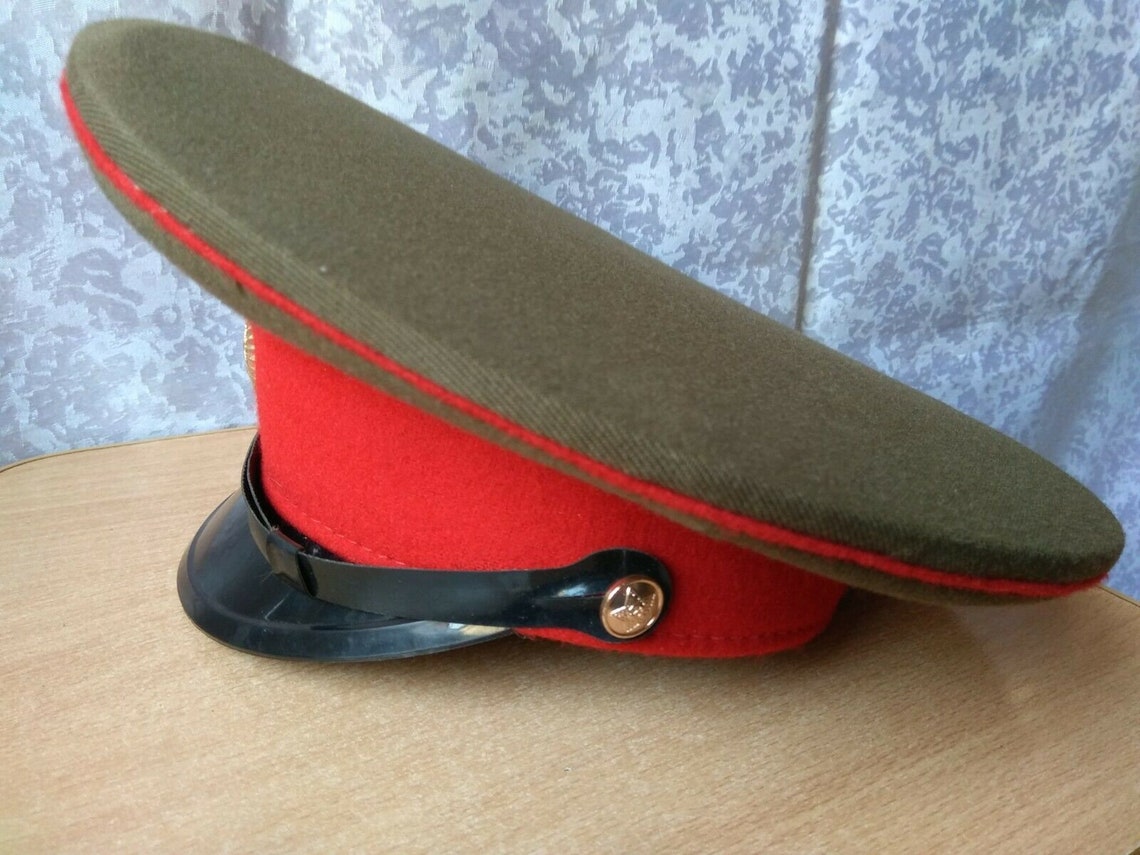 Vintage Soviet Russian Military Officer Visor Cap Hat size 55 | Etsy