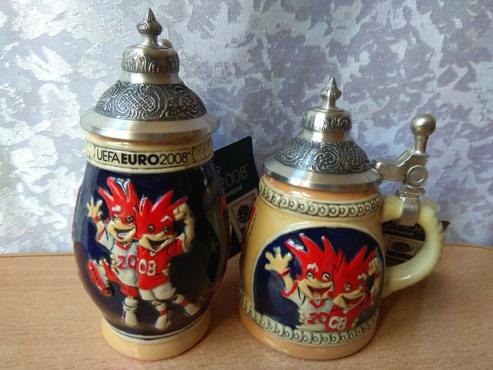 Switzerland football Goblet RARE Set 2 Beer Mug Soccer EURO 2008 Cup ...