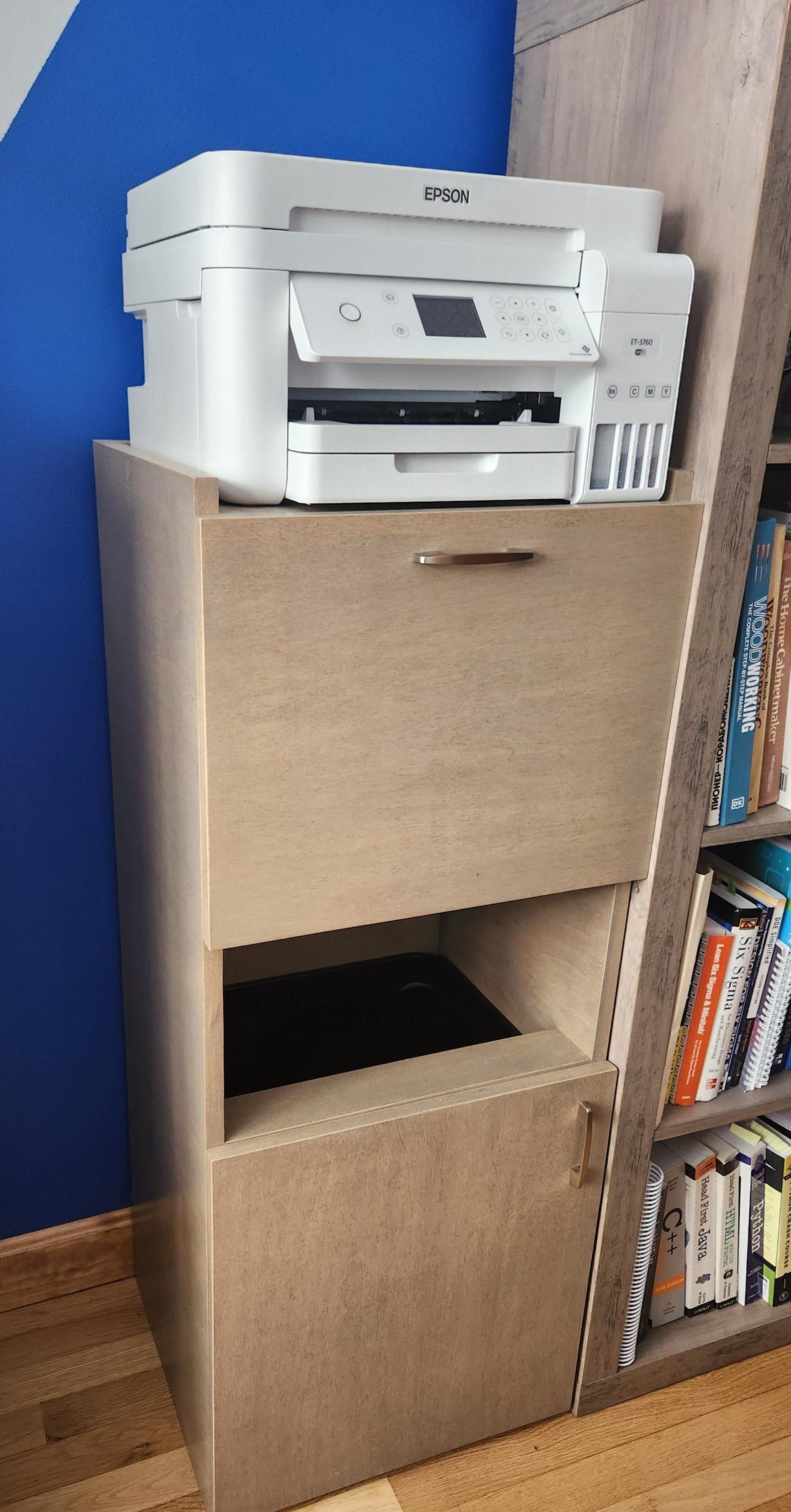 DIY Woodworking Office Printer Organizer Cabinet Build Plans for ...