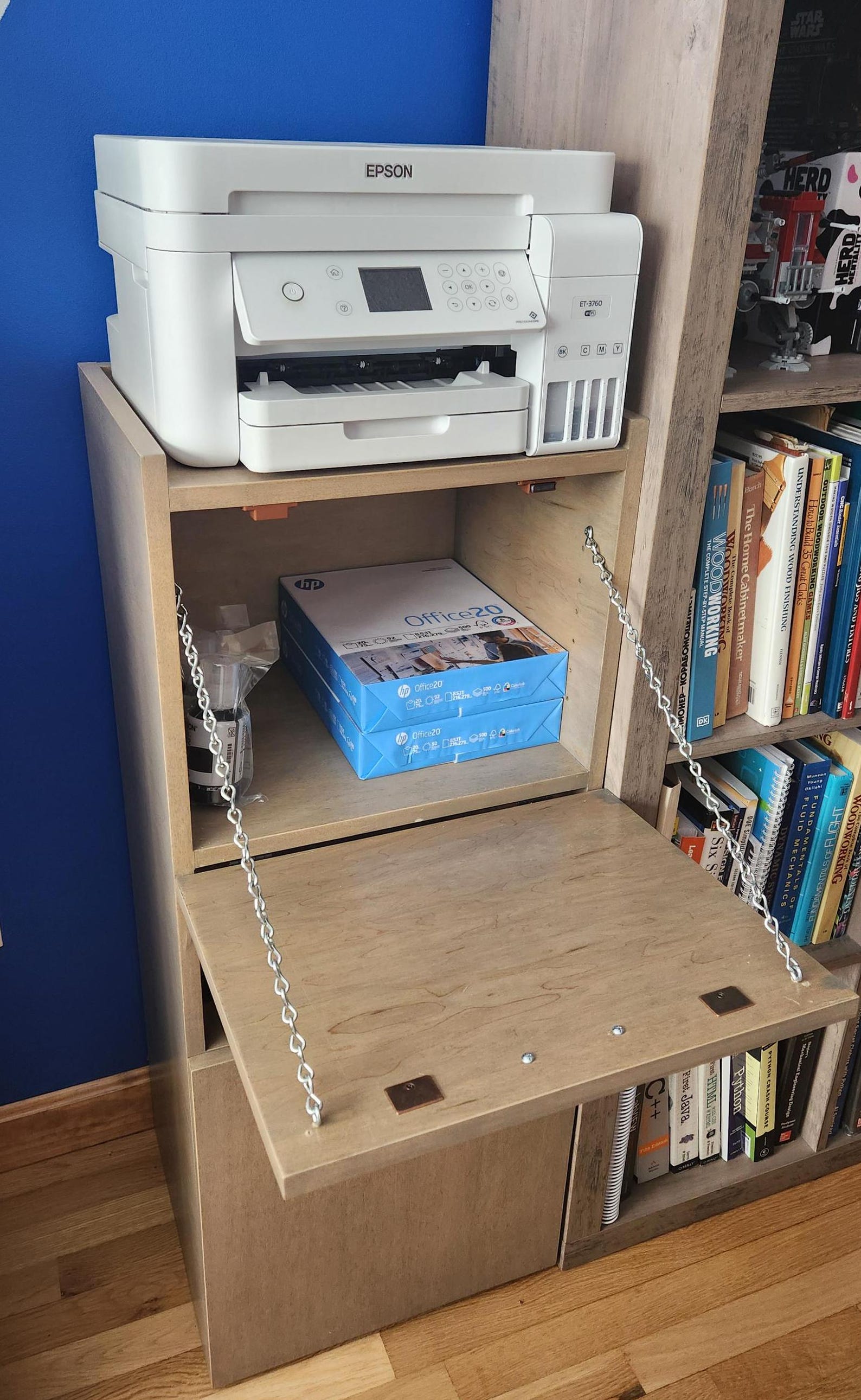 DIY Woodworking Office Printer Organizer Cabinet Build Plans for ...
