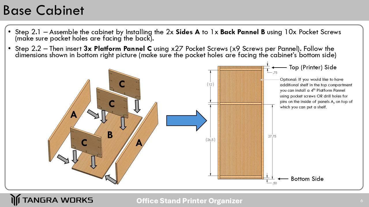 DIY Woodworking Office Printer Organizer Cabinet Build Plans for ...