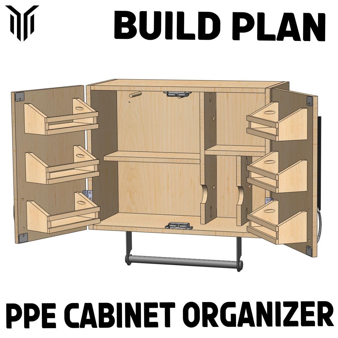 DIY Woodworking PPE Organizer Cabinet Build Plans for Beginner, Step by ...