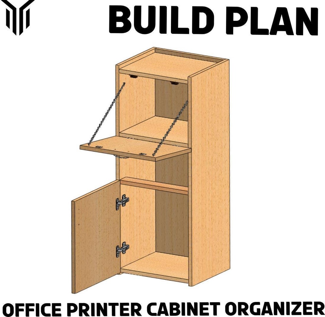 DIY Woodworking Office Printer Organizer Cabinet Build Plans for ...