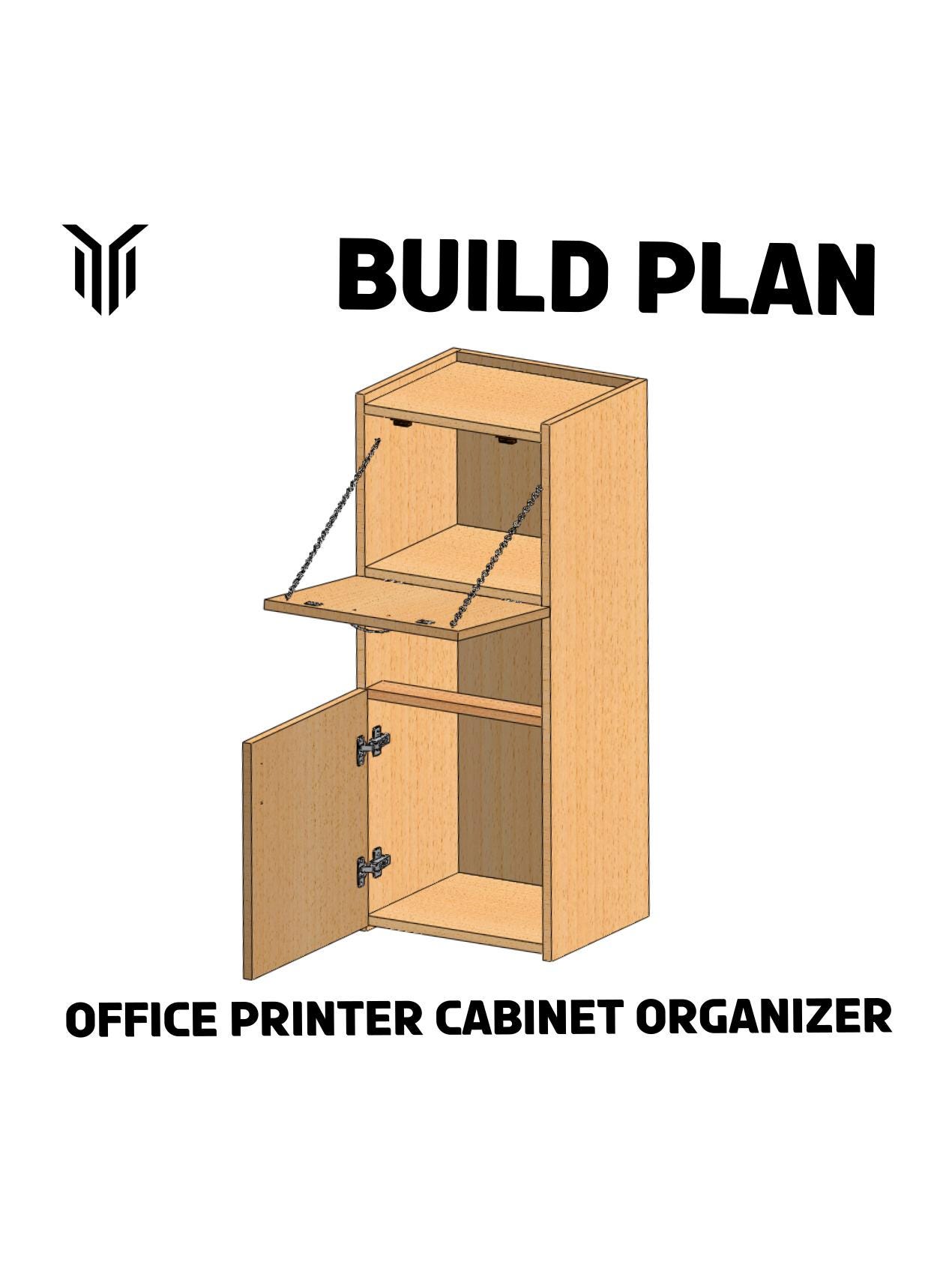 DIY Woodworking Office Printer Organizer Cabinet Build Plans for ...