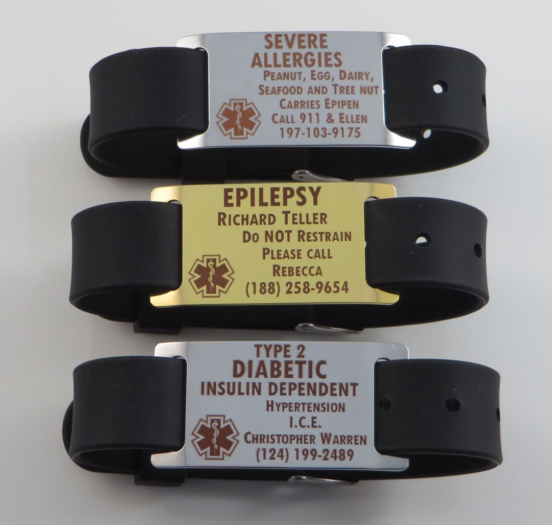 Custom Engraved Medical Alert Bracelet Gold or Silver - We Speak for ...