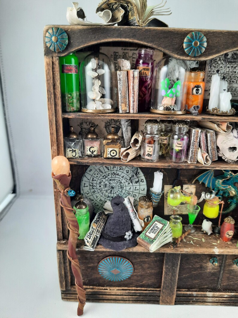 Janet's Fairy Miniatures Bookcase 50: Wizard Sorcerer - Etsy