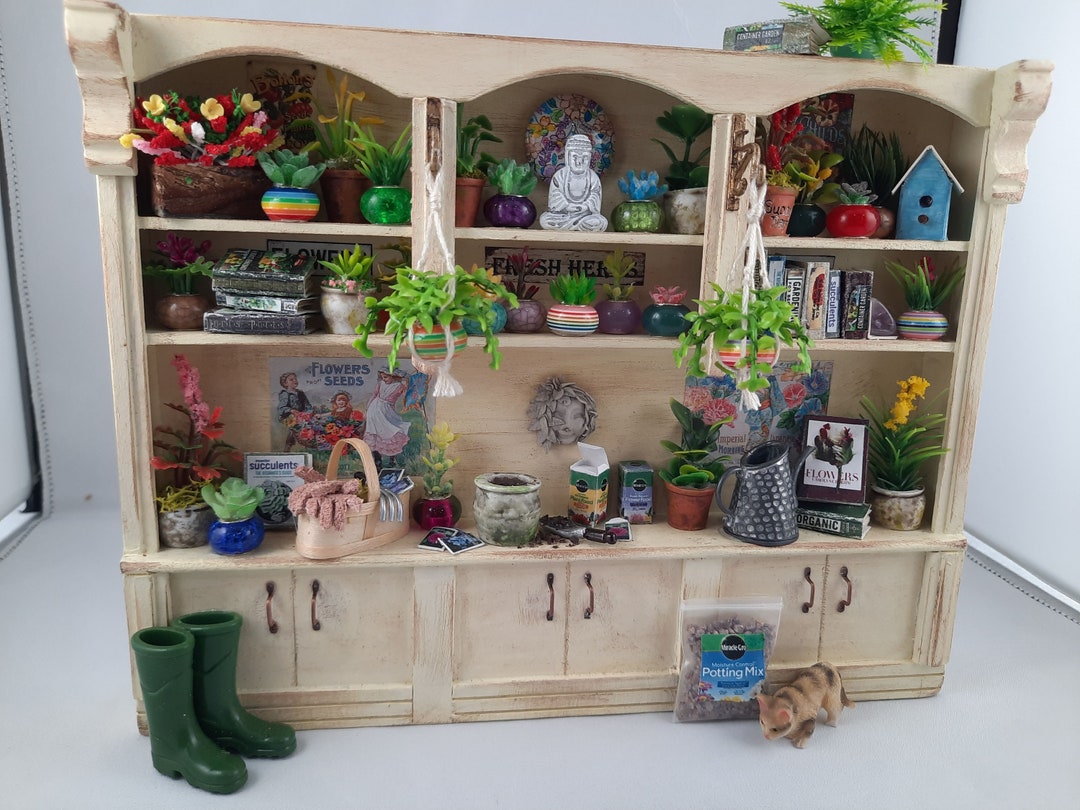 Janet's Fairy Miniatures - Bookcase #70: A Gardener's Plant Shelves ...