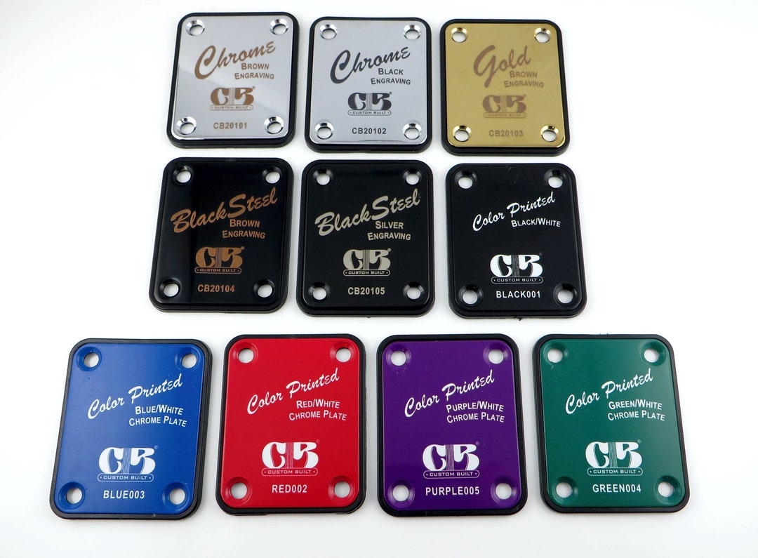 Custom Engraved Guitar Neck Plate: Fender Font, Brand/model/serial - Etsy