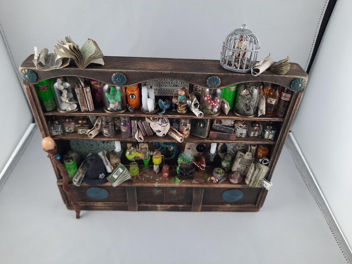 Janet's Fairy Miniatures Bookcase 50: Wizard Sorcerer - Etsy