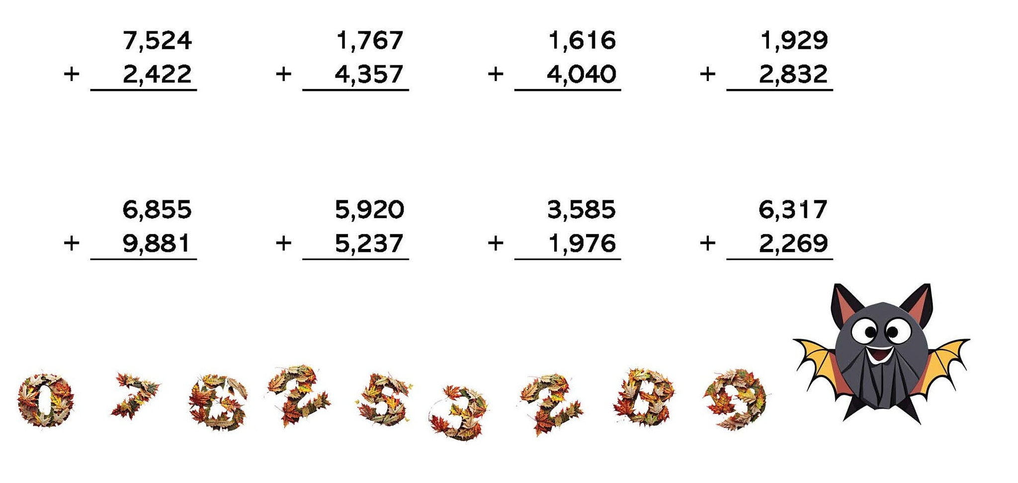 Four Digit Addition With Fun Facts and Mazes Plus Answer Key - Etsy