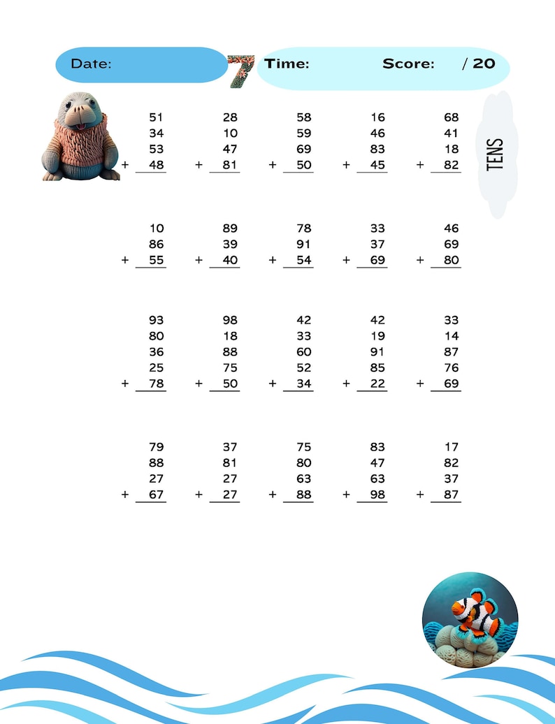2 Digit Addition With Fun Facts and Mazes Plus Answer Key - Etsy