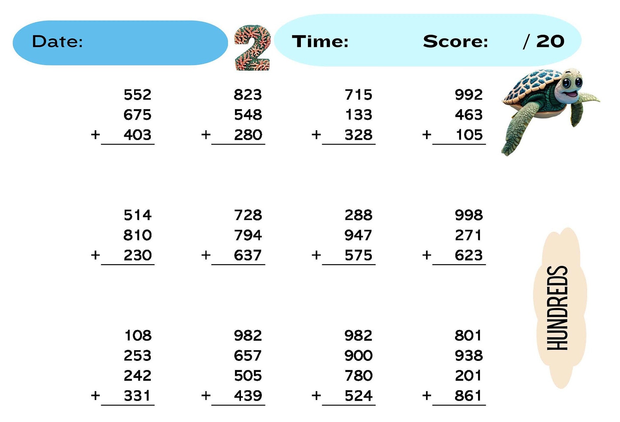 Three Digit Addition With Fun Facts and Mazes Plus Answer Key 22 Pages ...