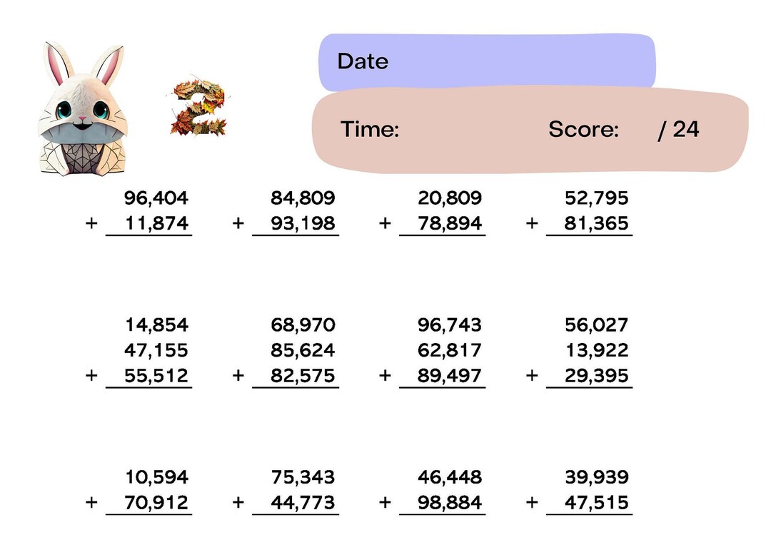 Five Digit Addition With Fun Facts and Mazes Plus Answer Key 22 Pages ...