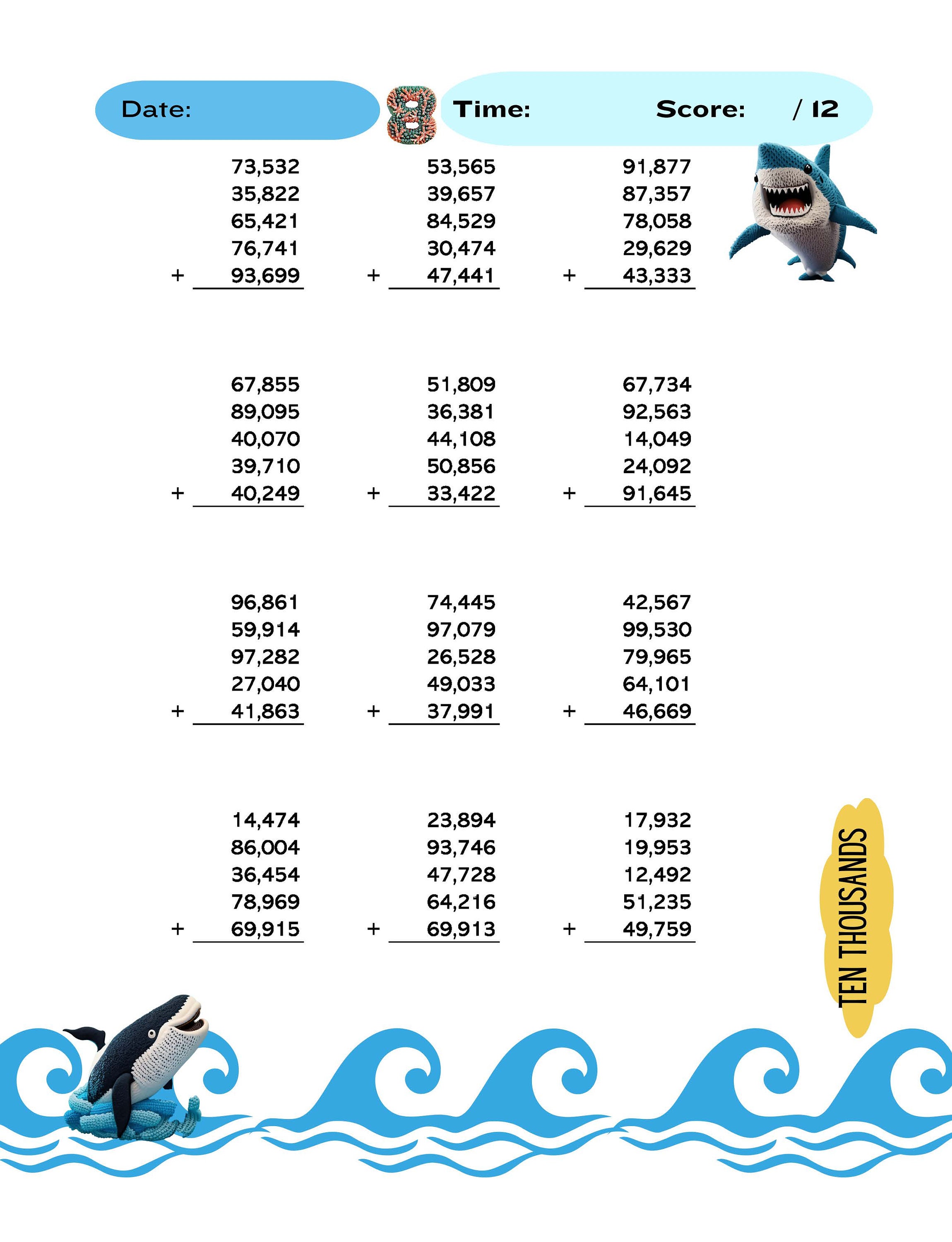 Five Digit Addition With Fun Facts and Mazes Plus Answer Key 22 Pages ...