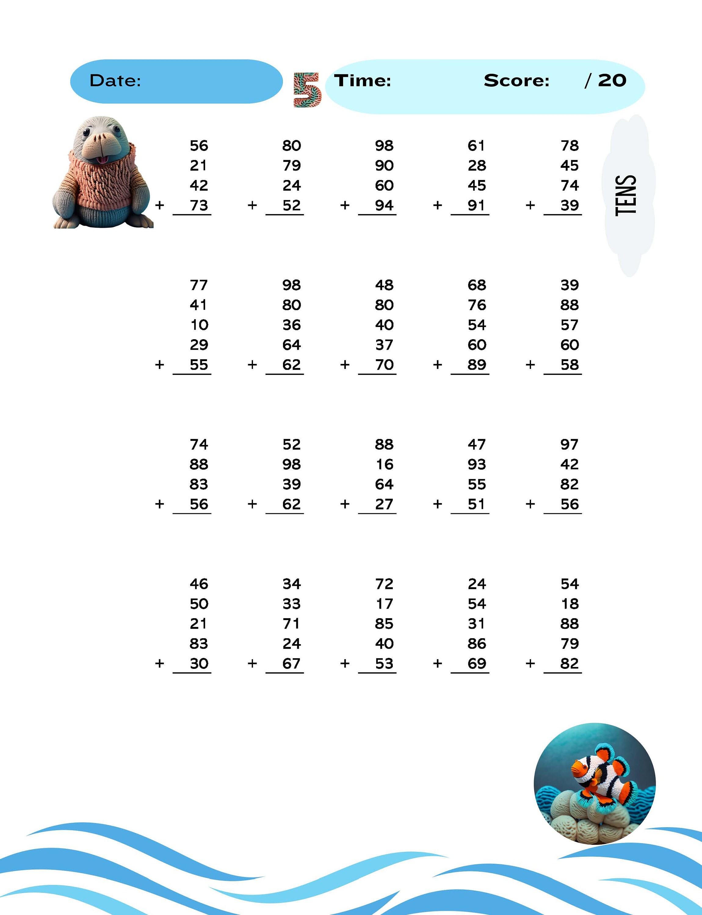 2 Digit Addition With Fun Facts and Mazes Plus Answer Key - Etsy