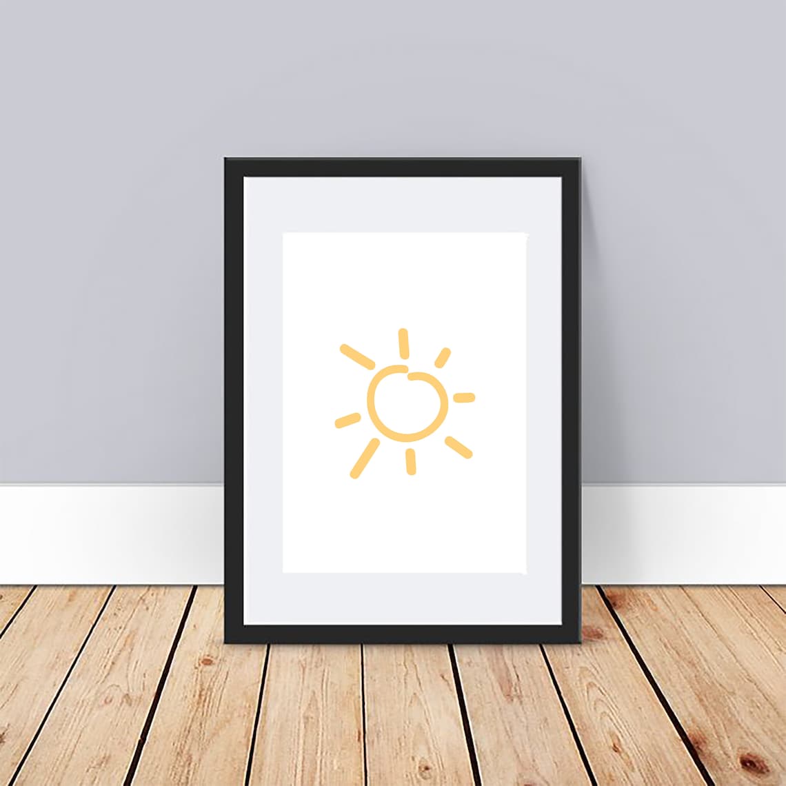 Sun Illustration Frame Print. Printable Download. 4 Different - Etsy