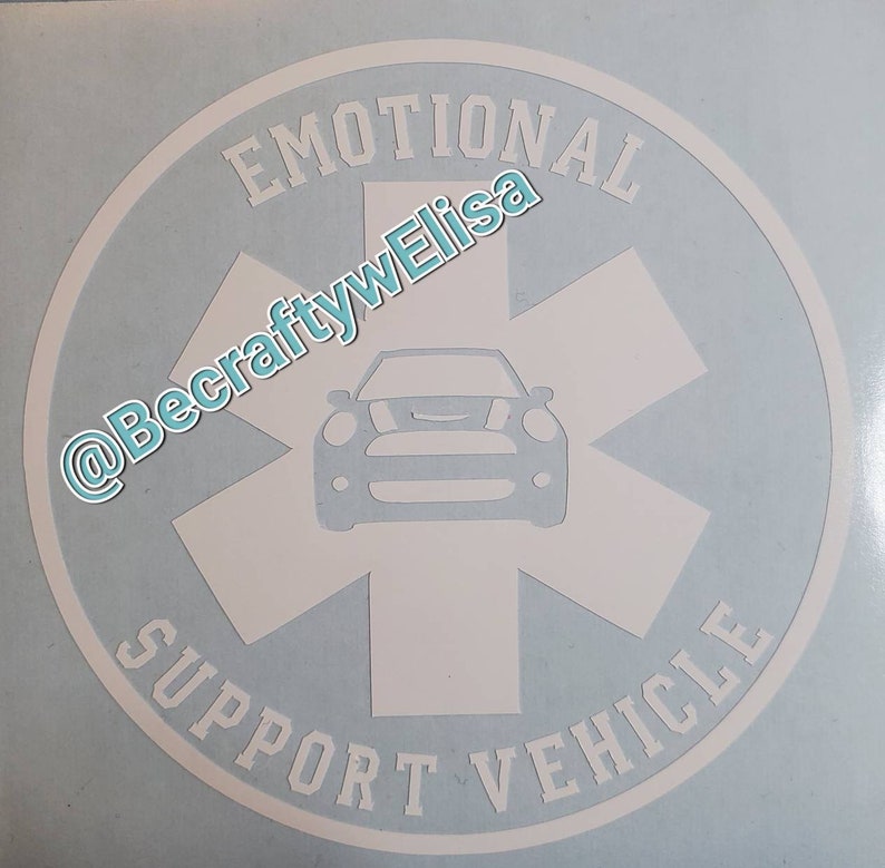 MINI Emotional Support Vehicle DECAL 4 Inch Diameter. - Etsy