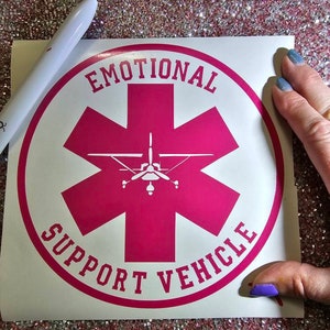 Emotional Support Vehicle Decal Vinyl Decal for Laptops I - Etsy