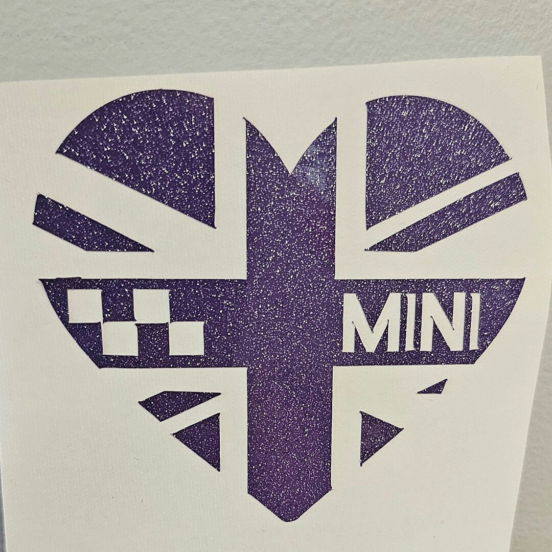MINI Cooper Heart Union Jack Vinyl Decal for Laptops I Tumbler I Autos ...