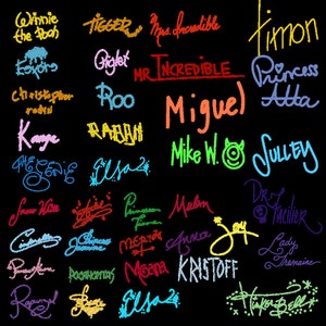 Vinyl Decals of Your Favorite Character Autographs - Etsy